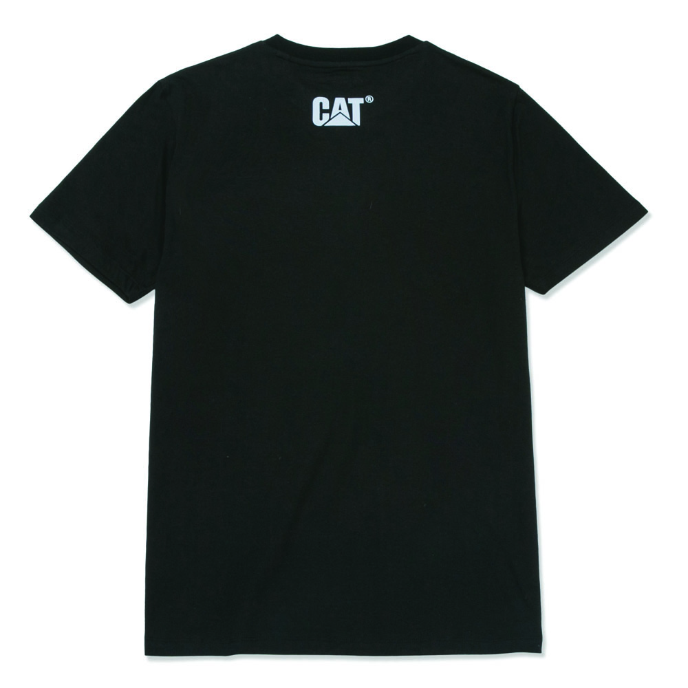 Advanced reflective logo tee - Pitch black - Ca - tops - CAT Footwear