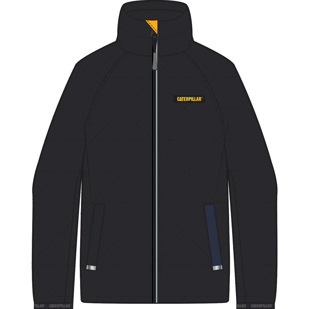 Mediumweight insulated triangle quilted jacket - Pitch black - Ca ...