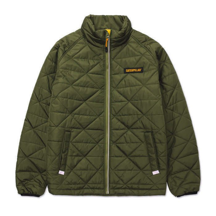 Mediumweight insulated triangle quilted jacket - Dusty olive - Ca ...